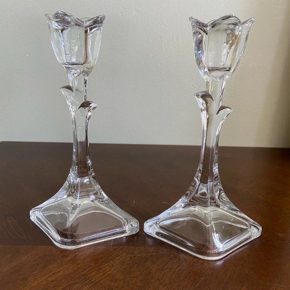Toscany | Accents | Toscany 24 Led Crystal Tulip Candlestick Pair 8 Usa ...